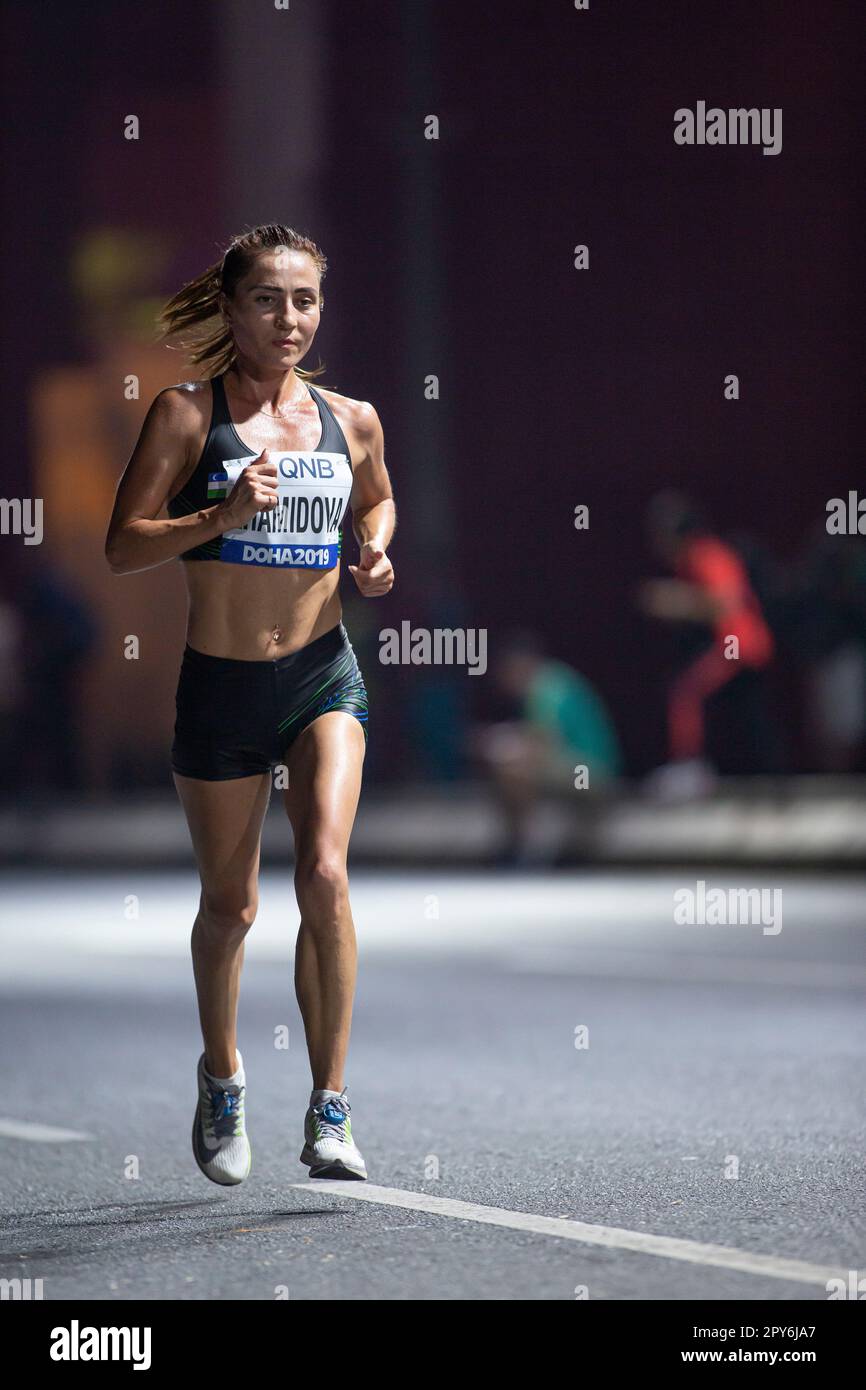 Sitora KHAMIDOVA participating in the Doha 2019 World Athletics ...