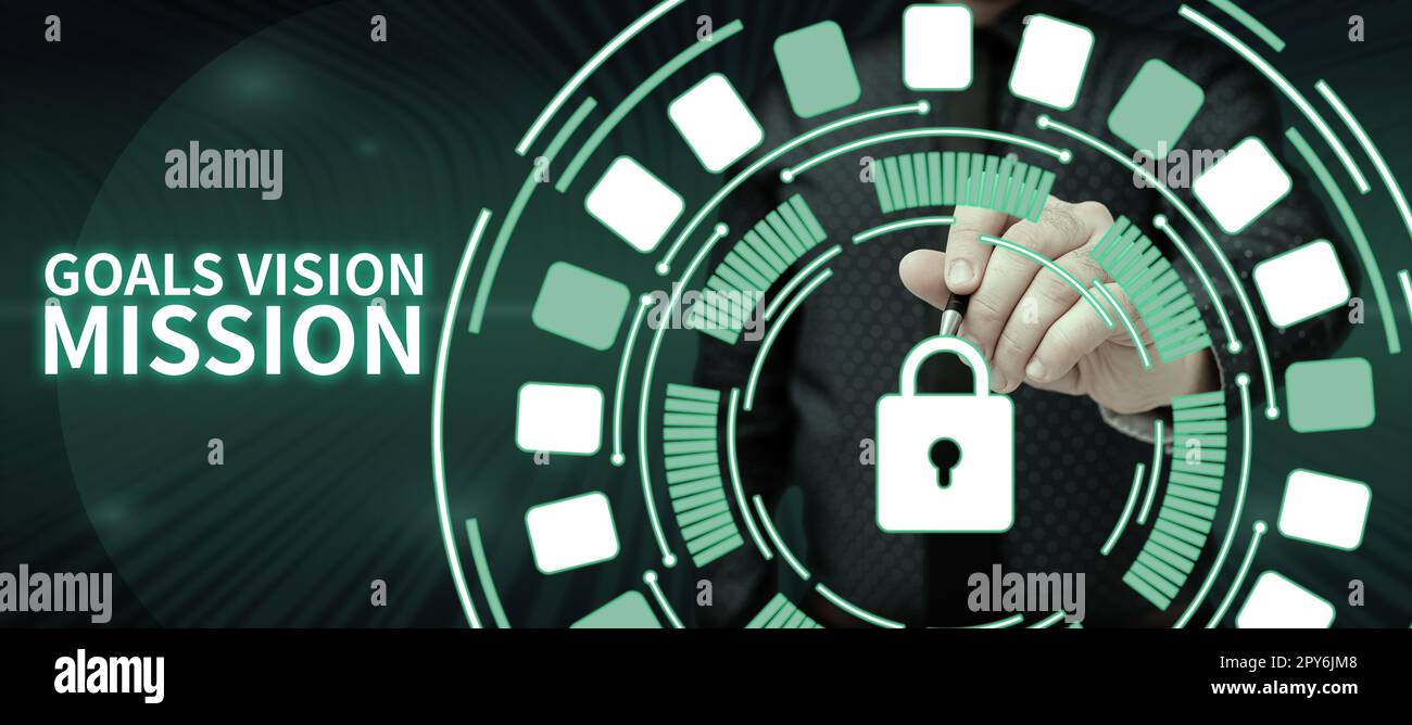 Sign displaying Goals Vision Mission. Internet Concept practical ...