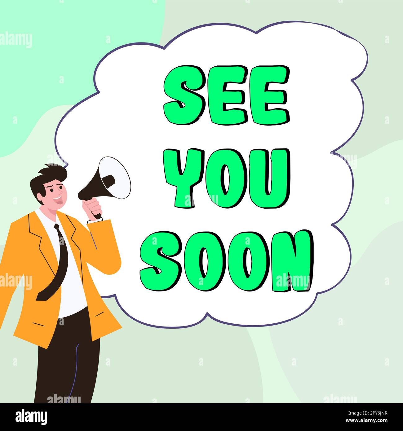 Hand writing sign See You Soon. Word Written on used for saying goodbye ...