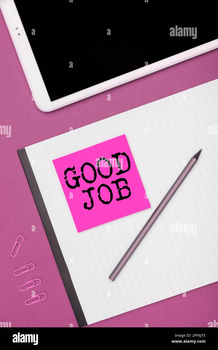 Conceptual display Good Job. Word Written on encourage someone for his ...