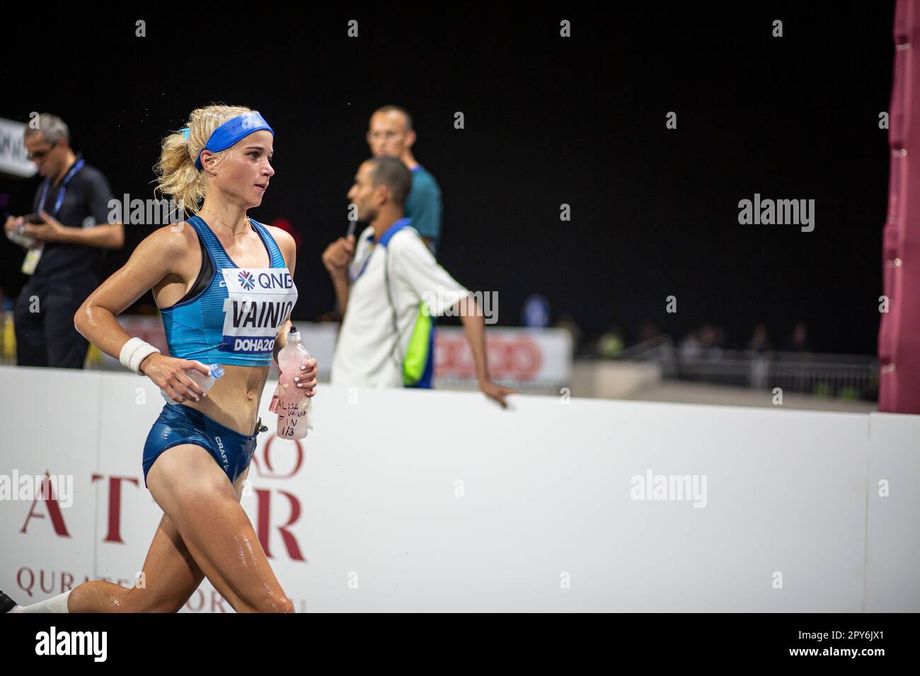 Alisa Vainio participating in the Doha 2019 World Athletics ...