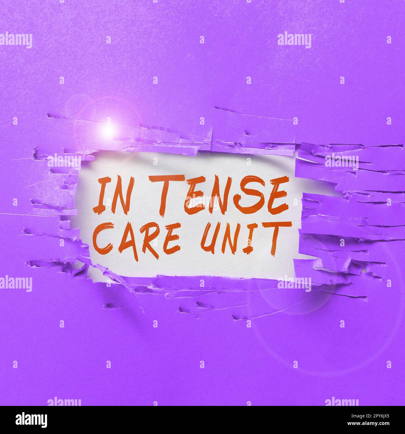 Text caption presenting Intense Care Unit. Concept meaning a unit in a ...
