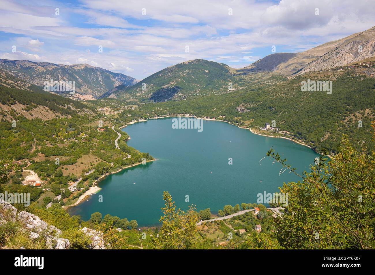 Lago di Scanno is a heart shaped lake in Abruzzo, Italy Stock Photo - Alamy