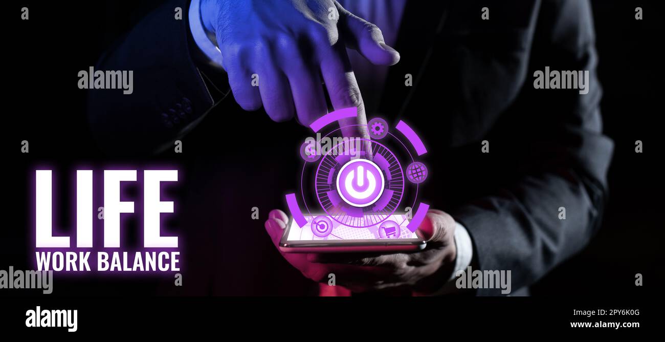 Text showing inspiration Life Work Balance. Business showcase stability ...