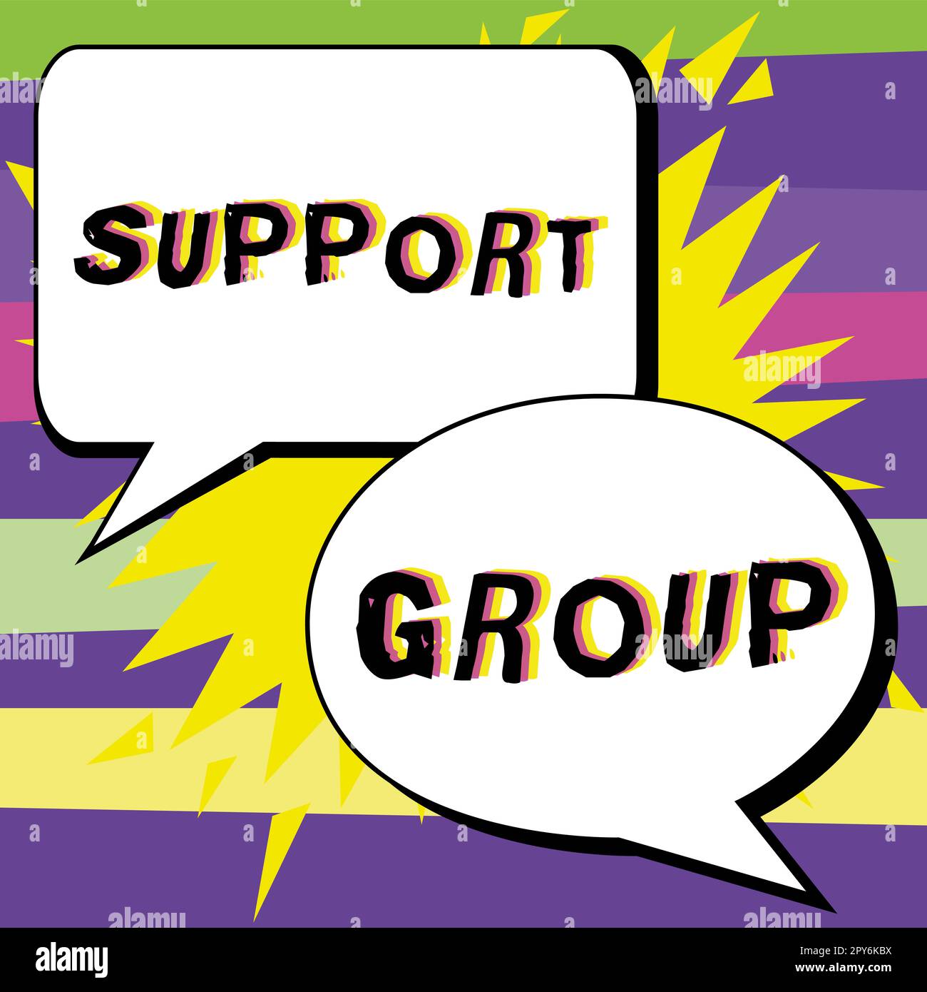 Text showing inspiration Support Group. Word Written on number of ...