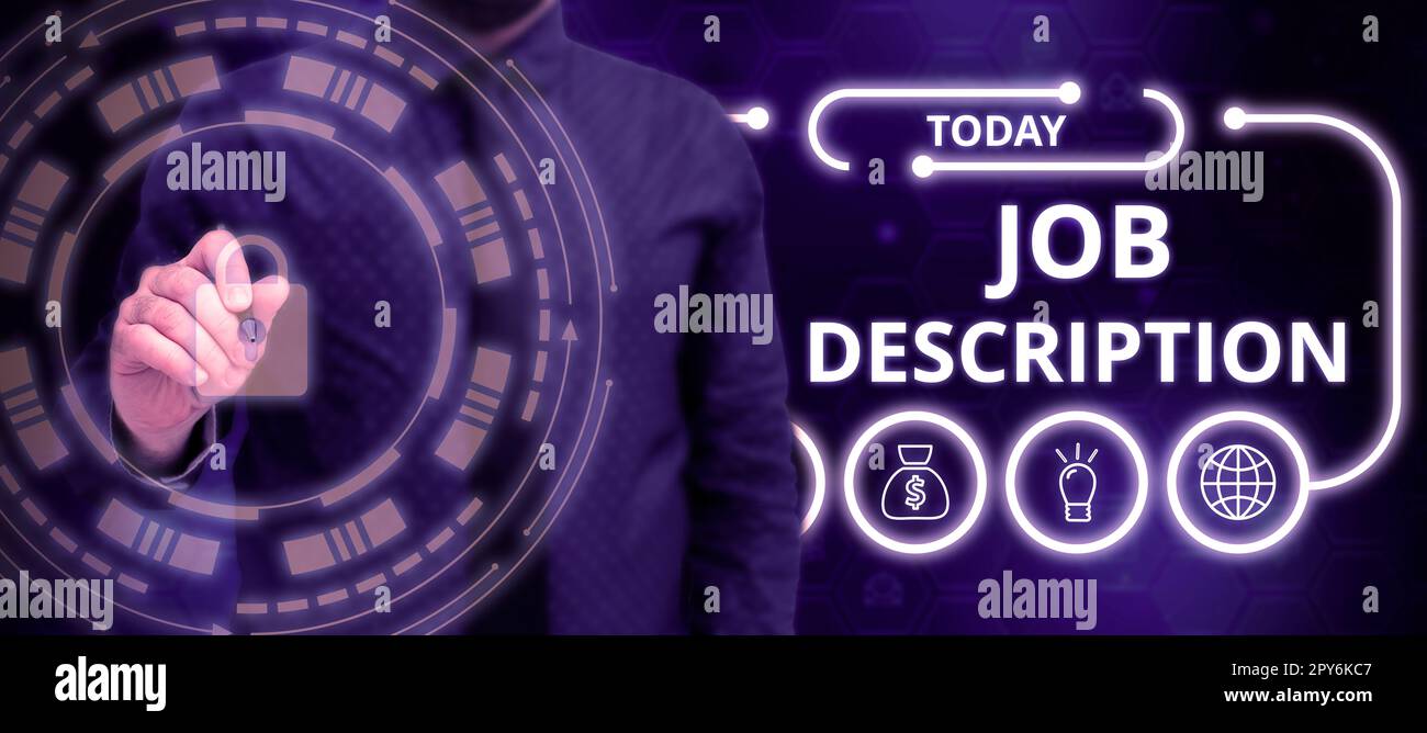 Writing displaying text Job Description. Business approach A document ...