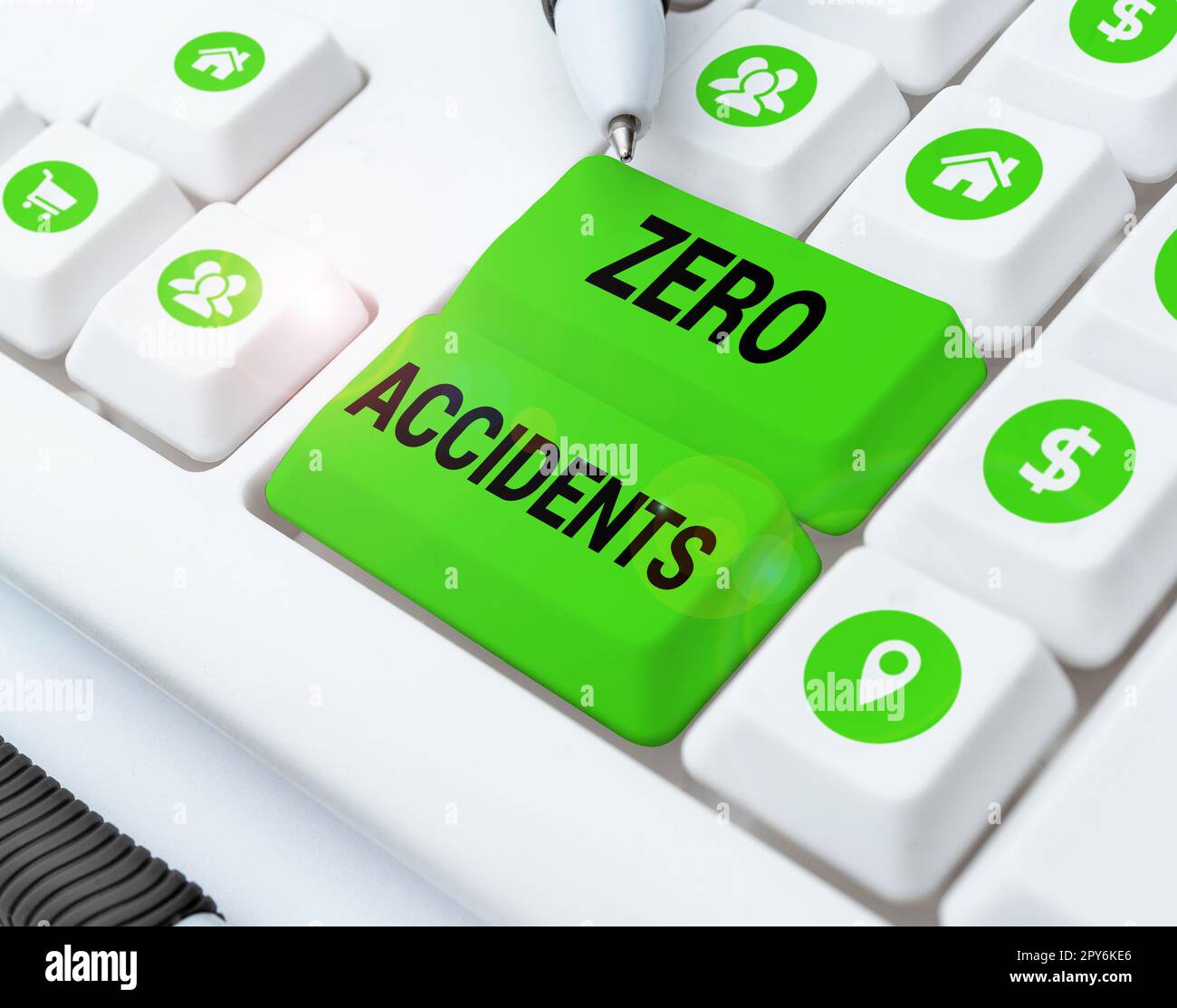 Text sign showing Zero Accidents. Word for important strategy for ...