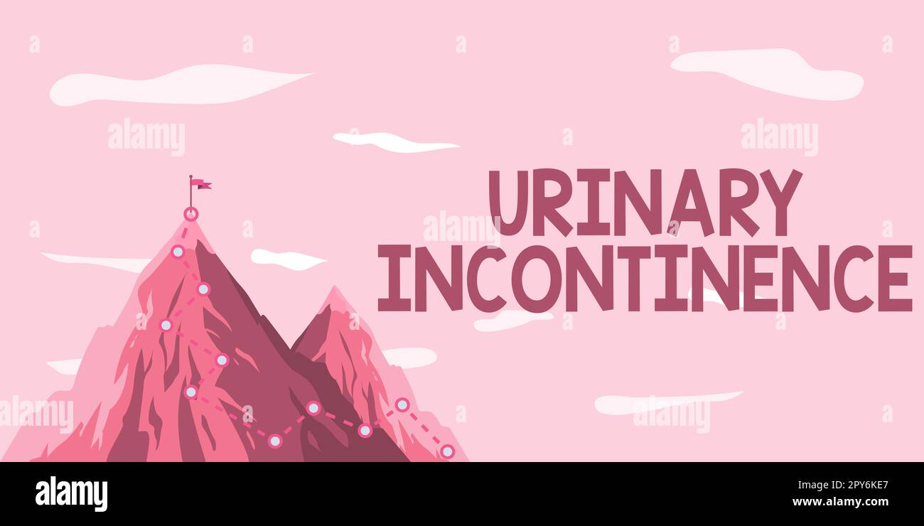 Text caption presenting Urinary Incontinence. Word Written on ...
