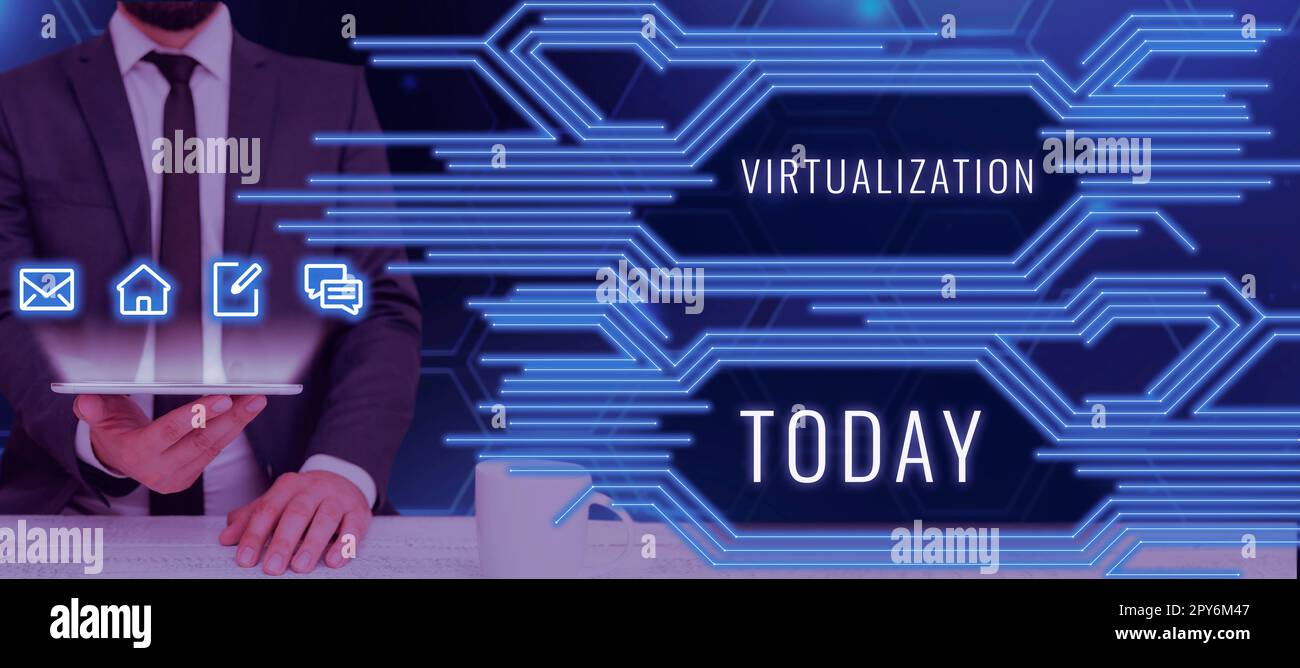 Inspiration showing sign Virtualization. Business concept application ...