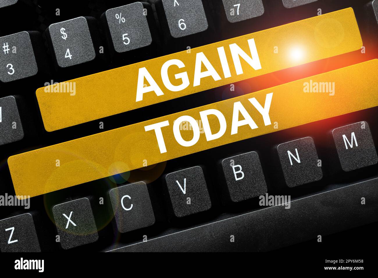 Handwriting text Again. Conceptual photo Repeating something Once more ...