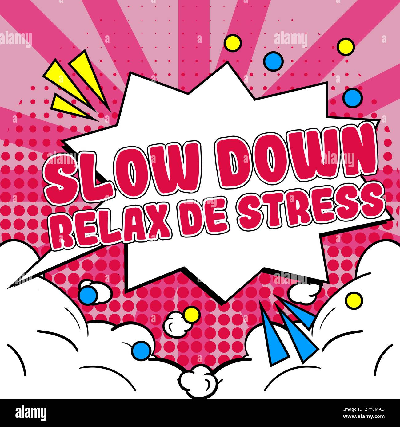Text caption presenting Slow Down Relax De Stress. Concept meaning Have ...