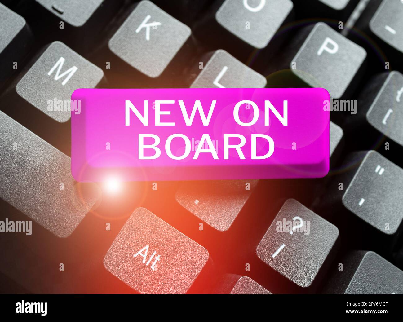 Sign displaying New On Board. Business overview Welcome to the team ...