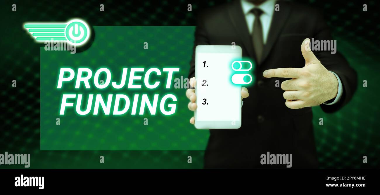 Conceptual caption Project Funding. Conceptual photo paying for start ...