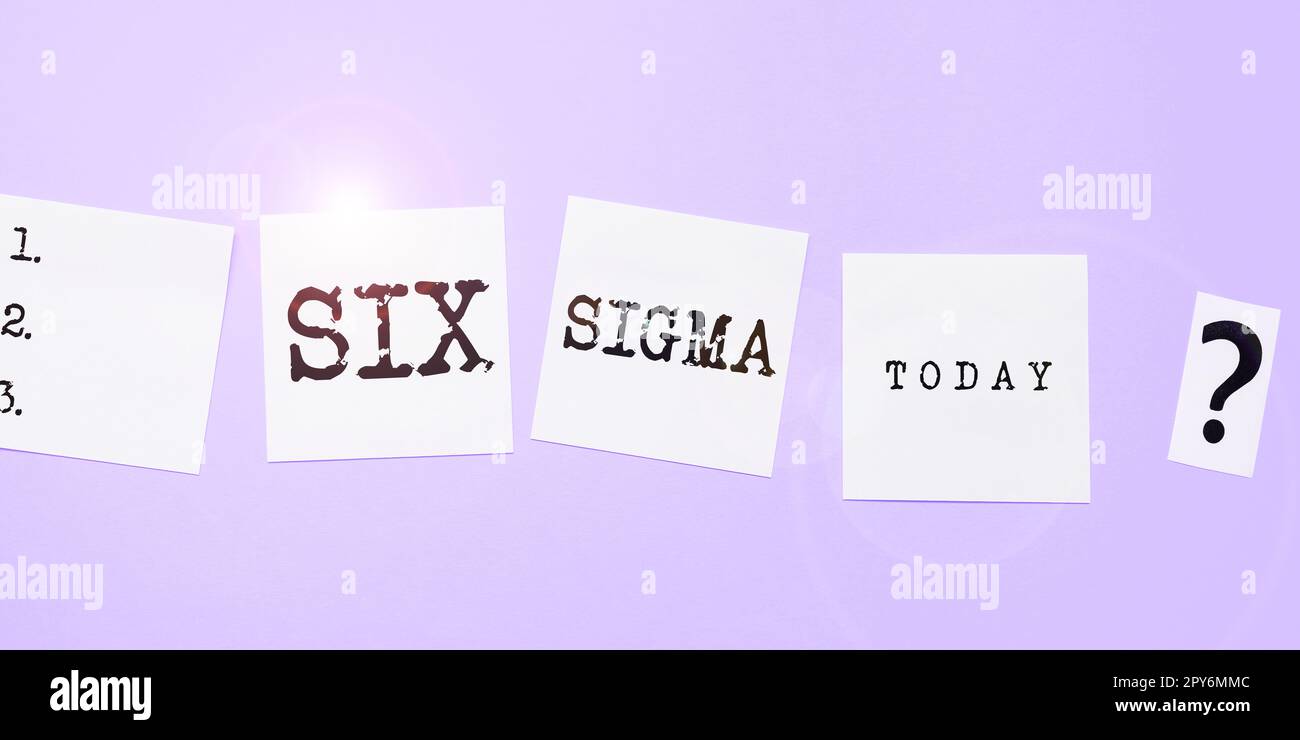 Inspiration showing sign Six Sigma. Word Written on management ...