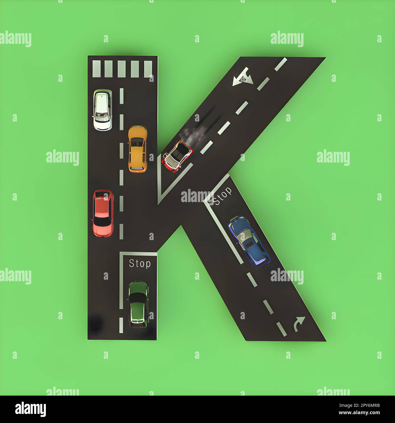 Creative 3D Typography Design - Alphabet series - letter K in the shape ...