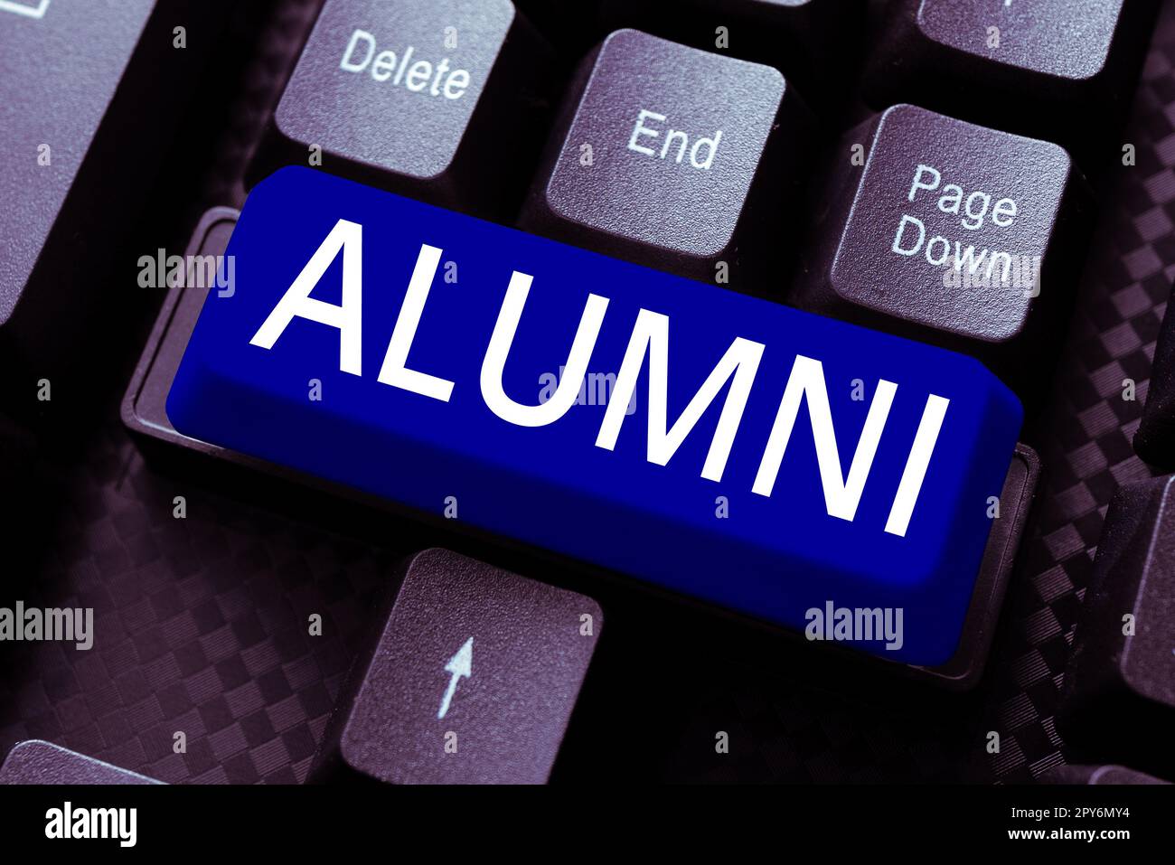 Text showing inspiration Alumni. Business idea former pupil or student ...