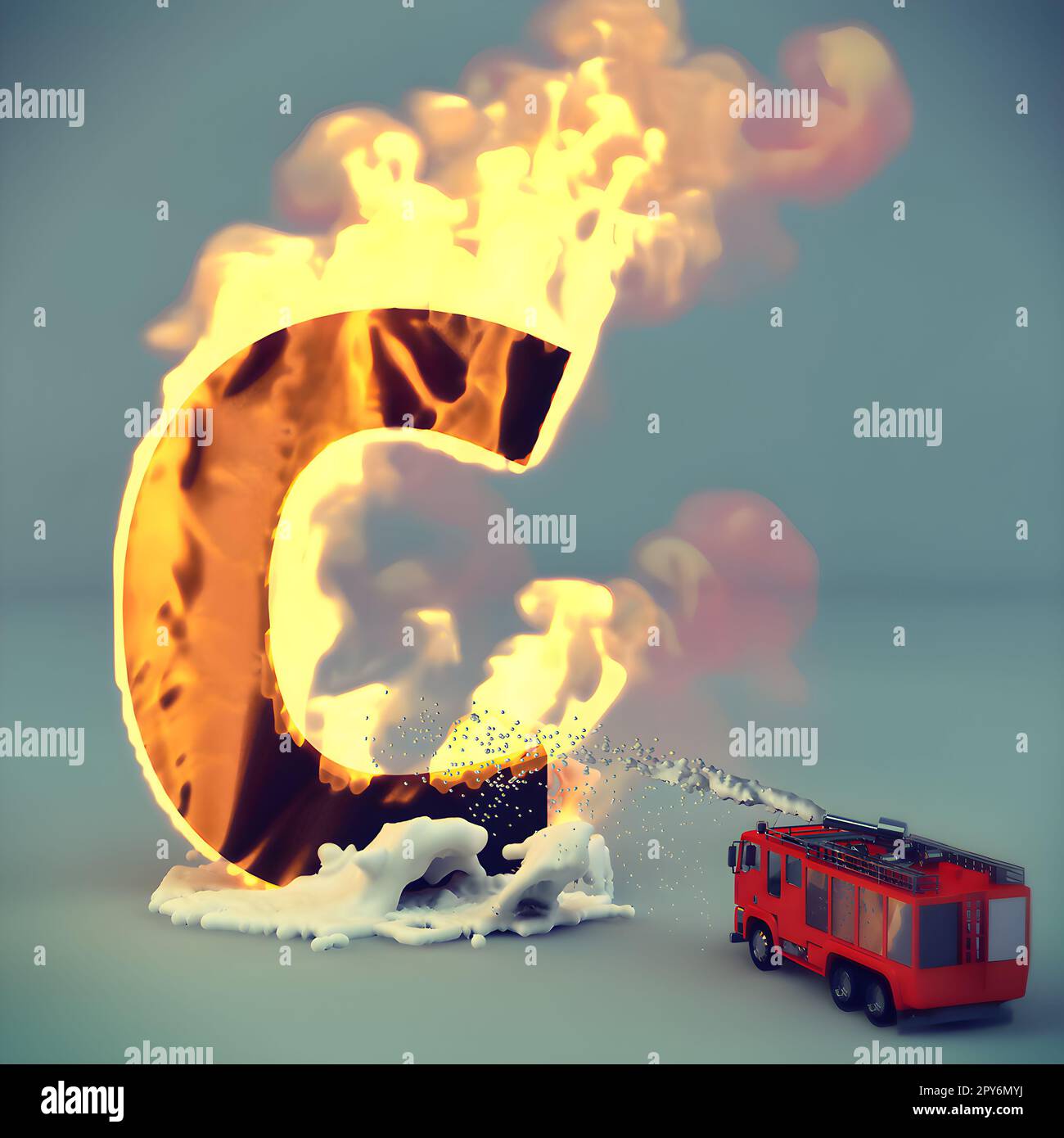 Creative 3D Typography Design - Alphabet series - letter C engulfed in ...