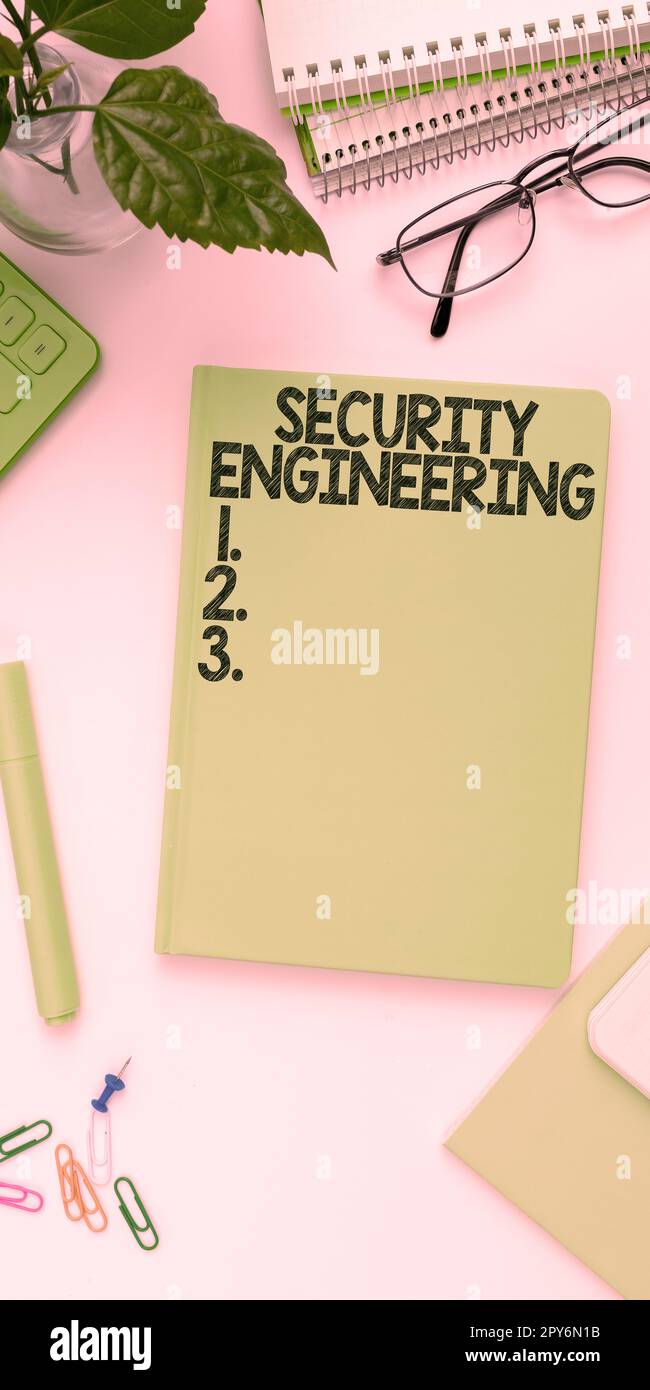 Text Sign Showing Security Engineering Conceptual Photo Focus On The
