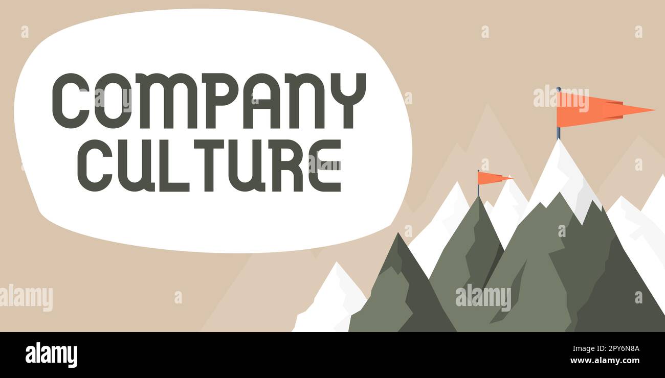 Sign displaying Company Culture. Word Written on The environment and ...