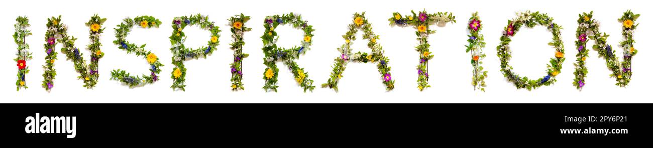 Blooming Flower Letters Building English Word Inspiration Stock Photo ...