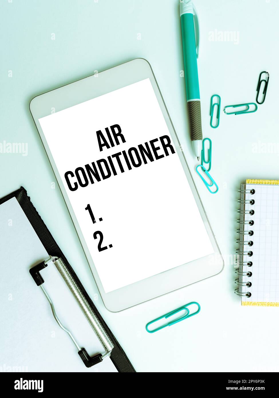 Sign displaying Air Conditioner. Word Written on apparatus for washing ...