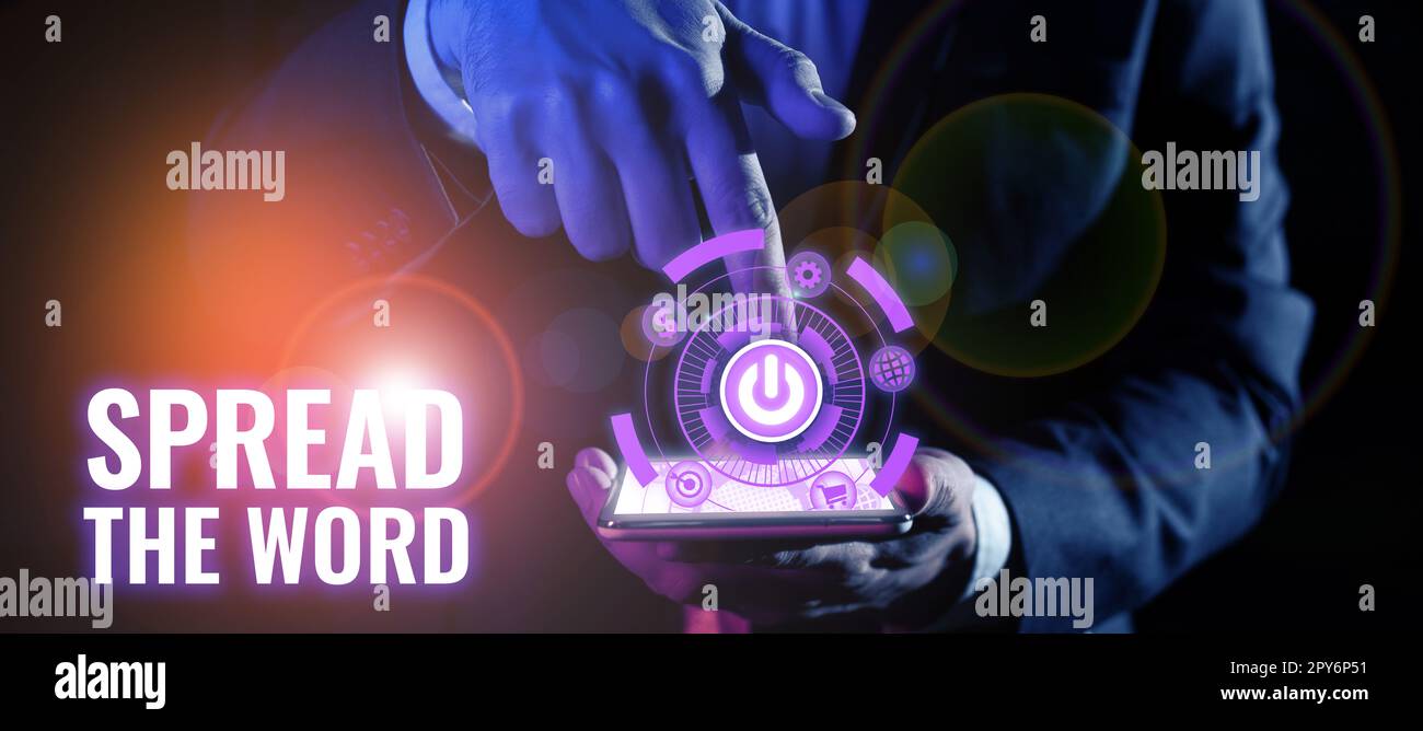 Inspiration showing sign Spread The Word. Word for share the ...