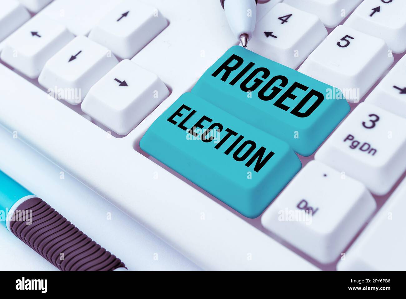 Sign displaying Rigged Election. Word for Manage drilling operations to ...