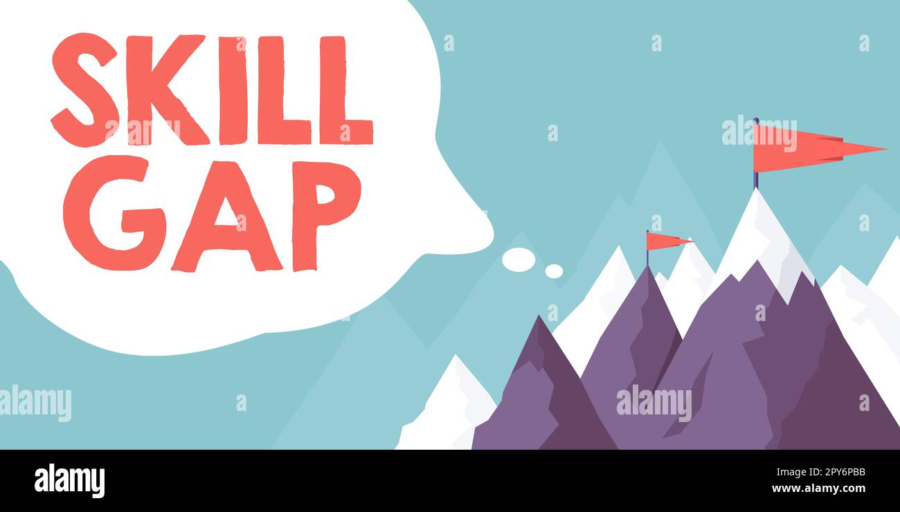 Text sign showing Skill Gap. Word for Refering to a person's weakness ...