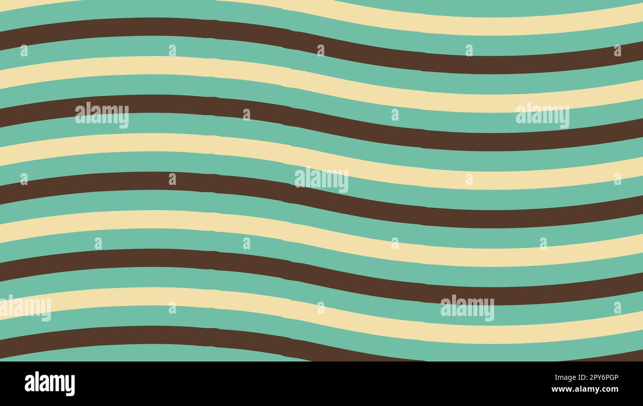 Retro Blue Vintage 70s Background Vector Waves Swirl Twisted And