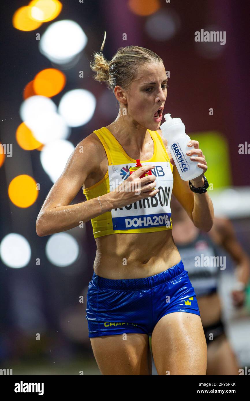 Cecilia Norrbom participating in the Doha 2019 World Athletics ...