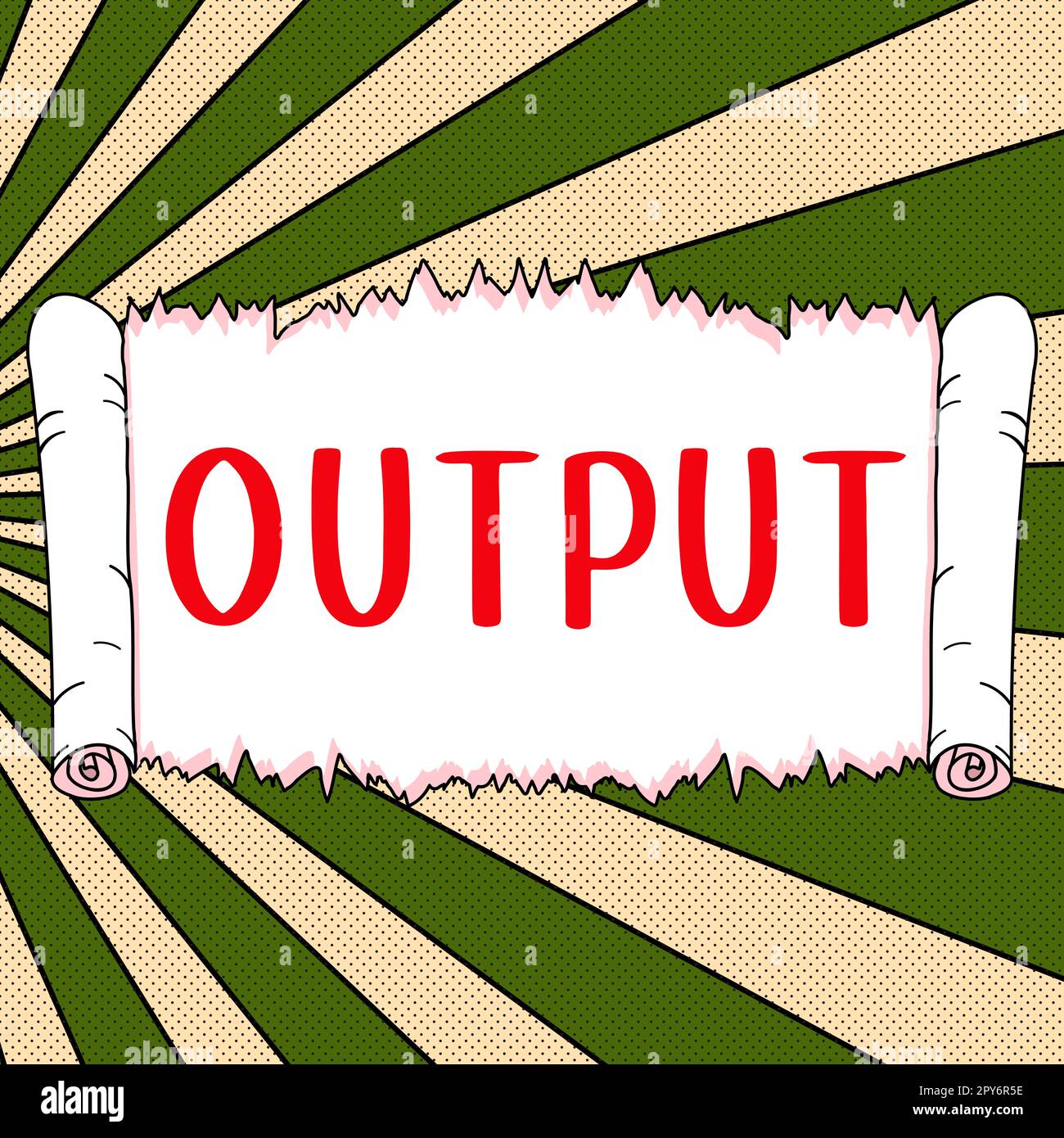 Handwriting text Output. Word Written on the final result of something ...