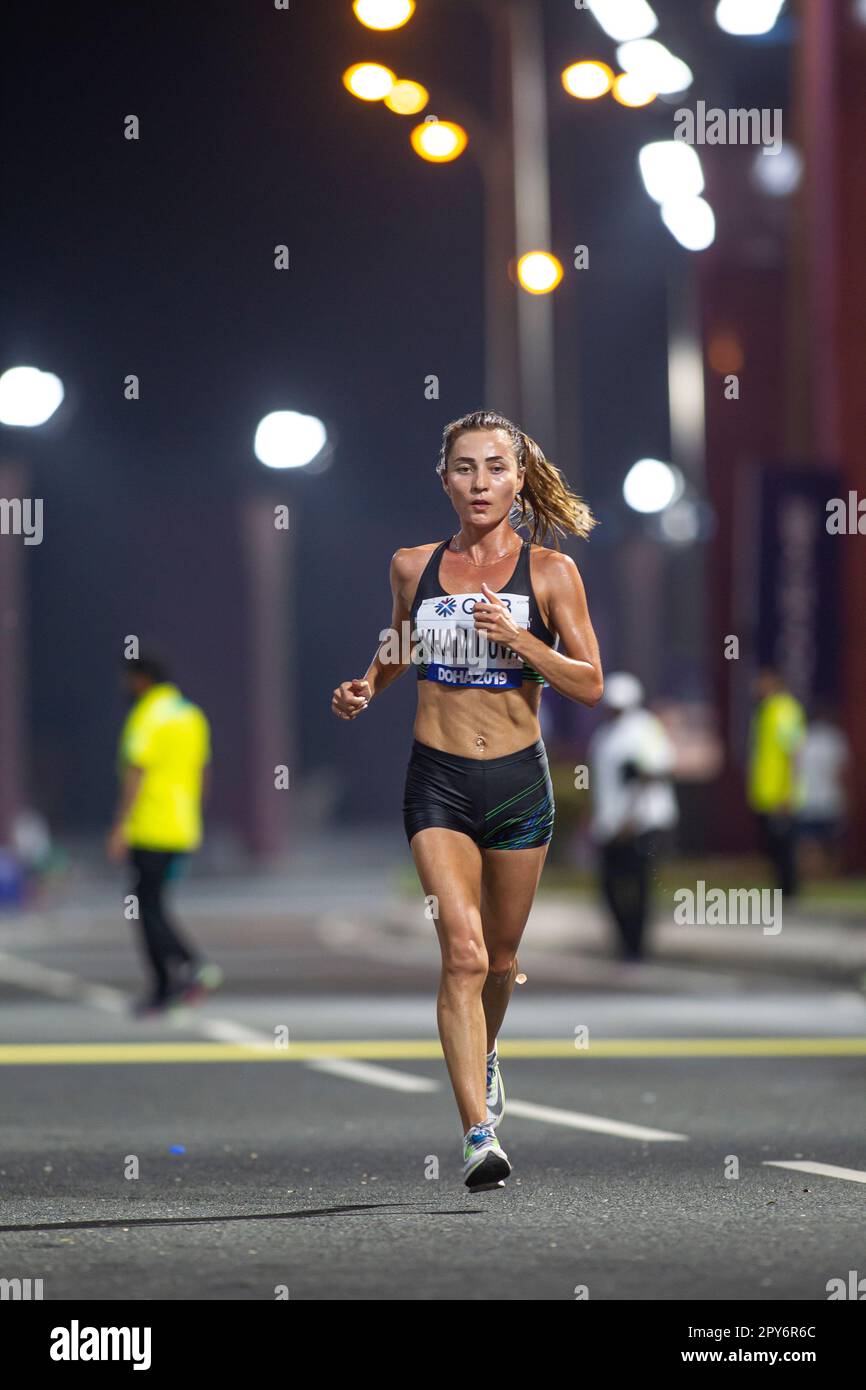 Sitora KHAMIDOVA participating in the Doha 2019 World Athletics ...