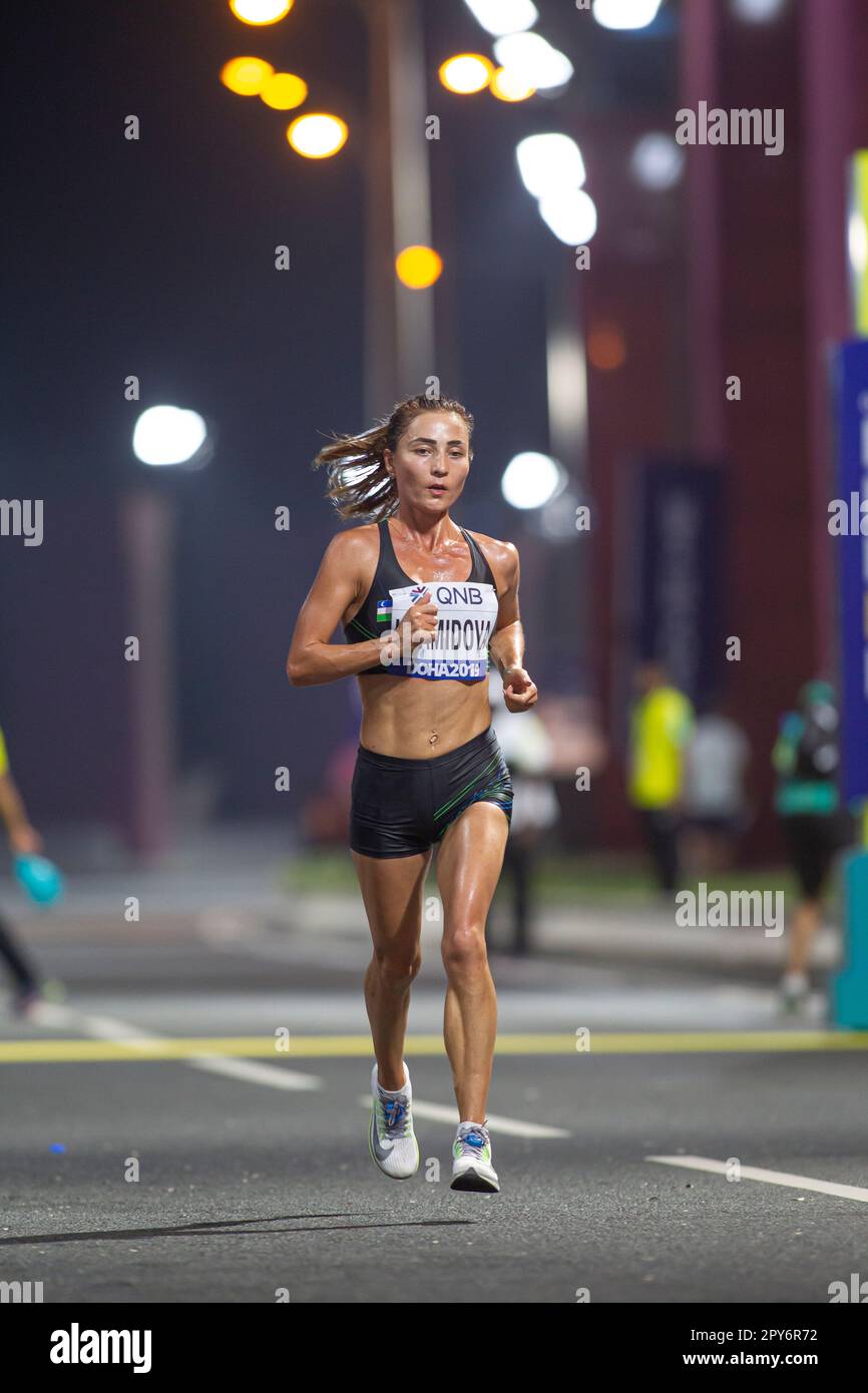 Sitora KHAMIDOVA participating in the Doha 2019 World Athletics ...