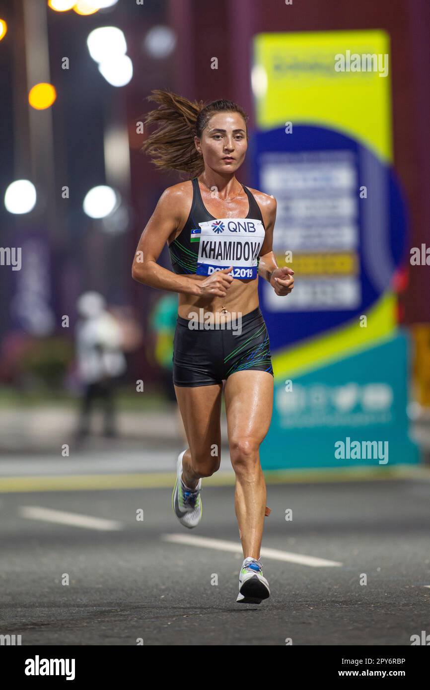 Sitora KHAMIDOVA participating in the Doha 2019 World Athletics ...