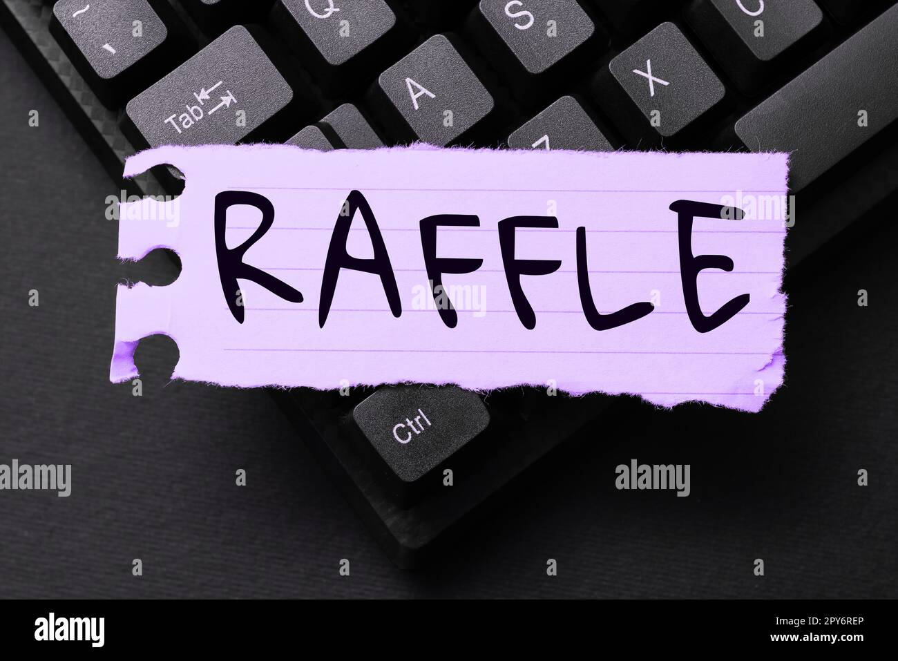 Conceptual display Raffle. Business approach means of raising money by ...