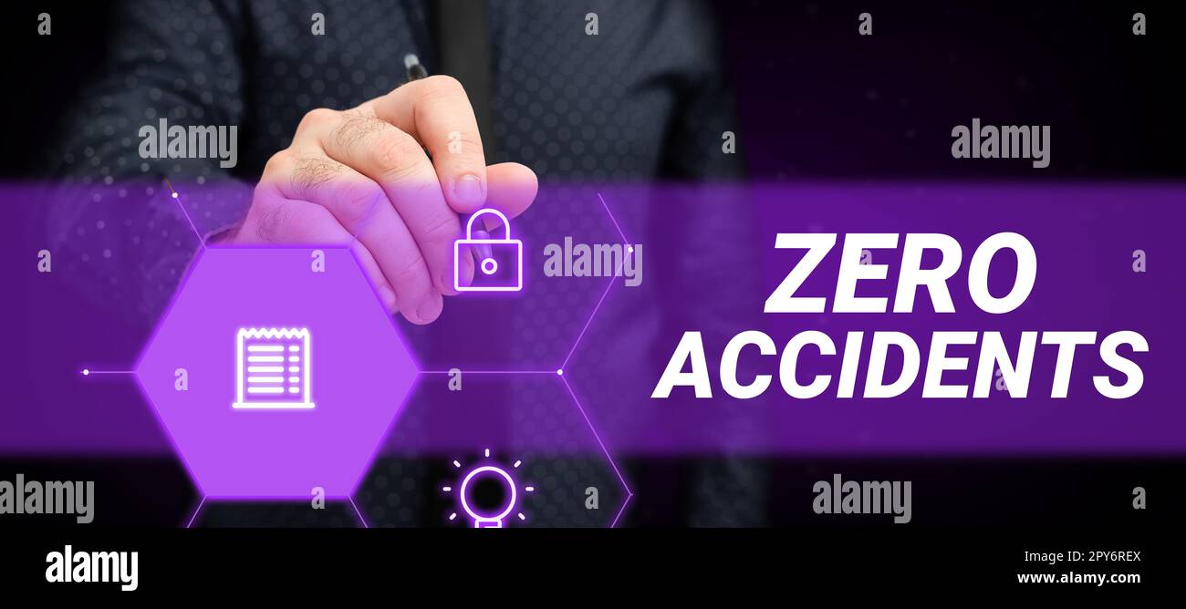 Inspiration showing sign Zero Accidents. Concept meaning important ...