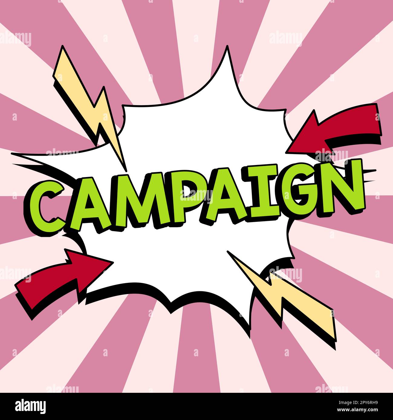 Hand writing sign Campaign. Business approach organized course of ...