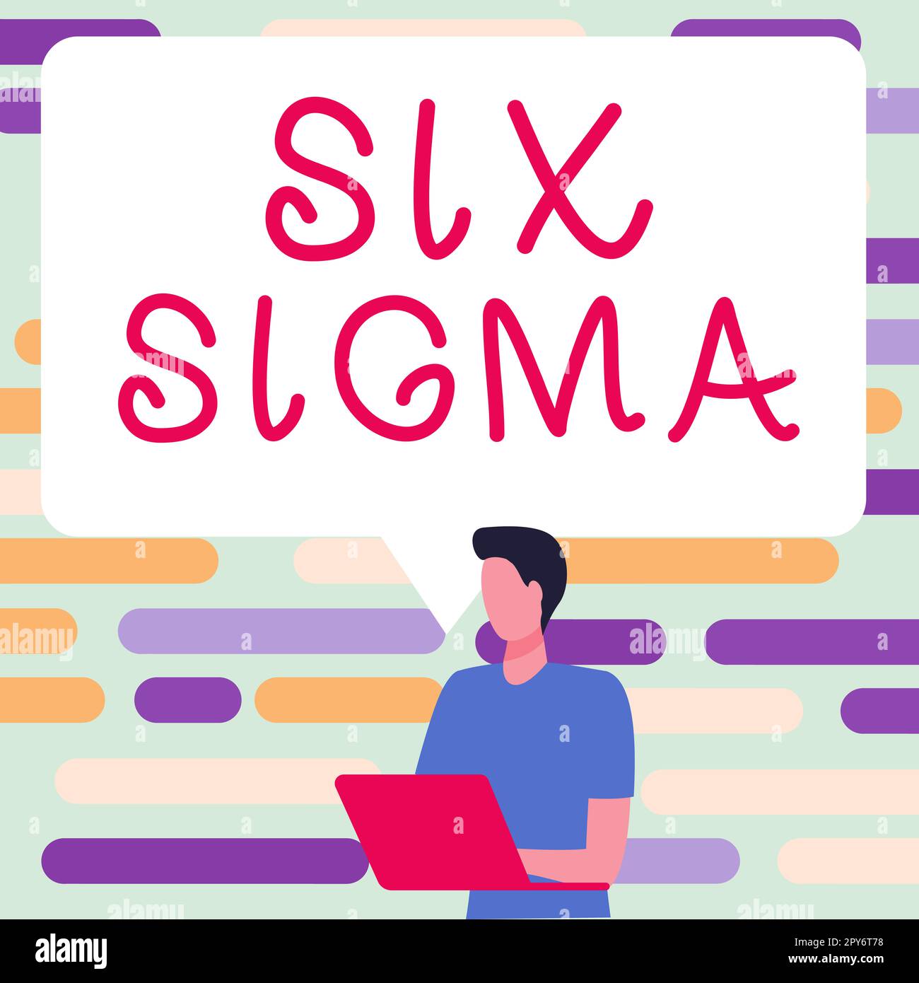 Hand writing sign Six Sigma. Business approach management techniques to ...