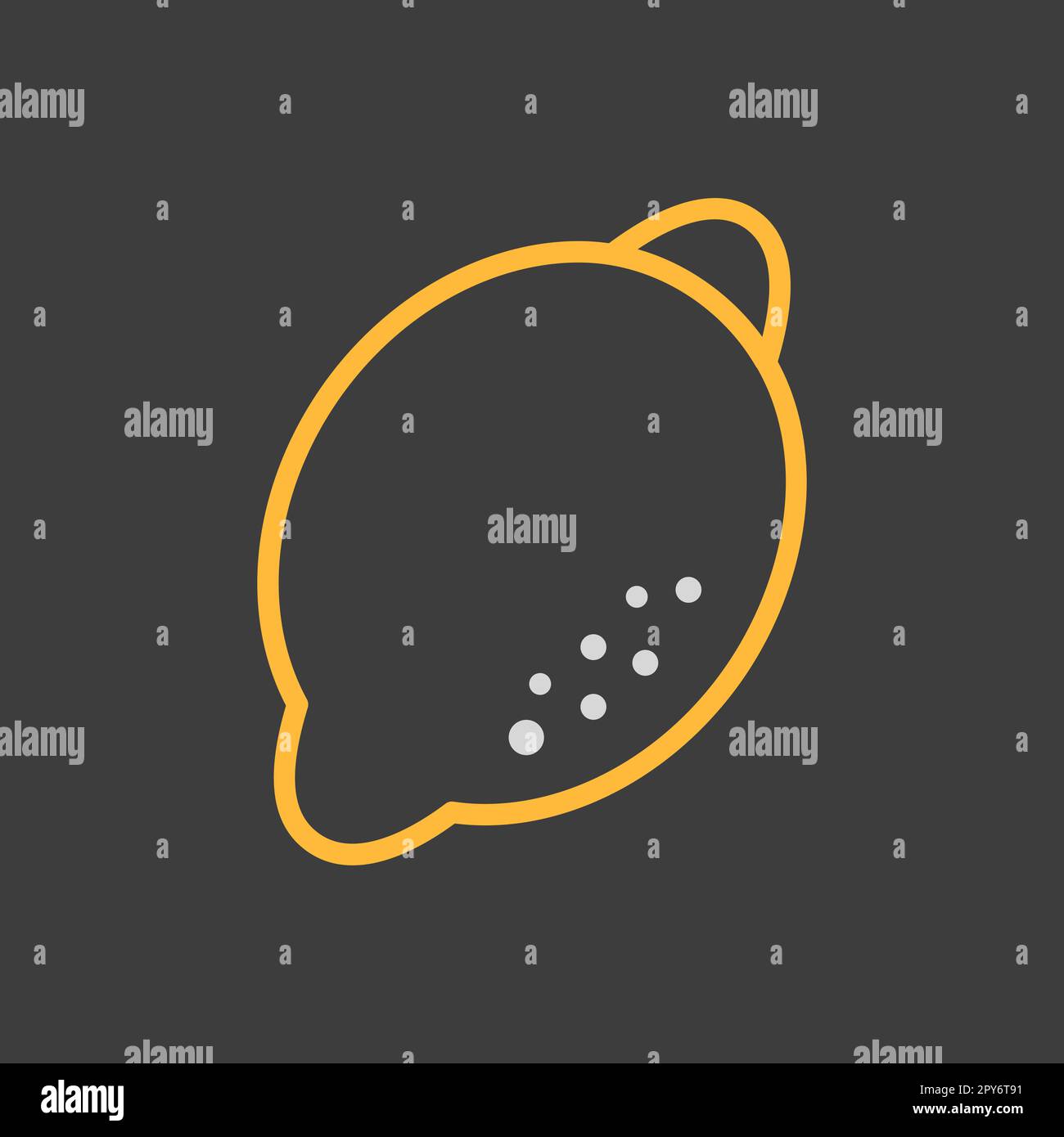 Lemon vector on dark background icon. Graph symbol for food and drinks ...