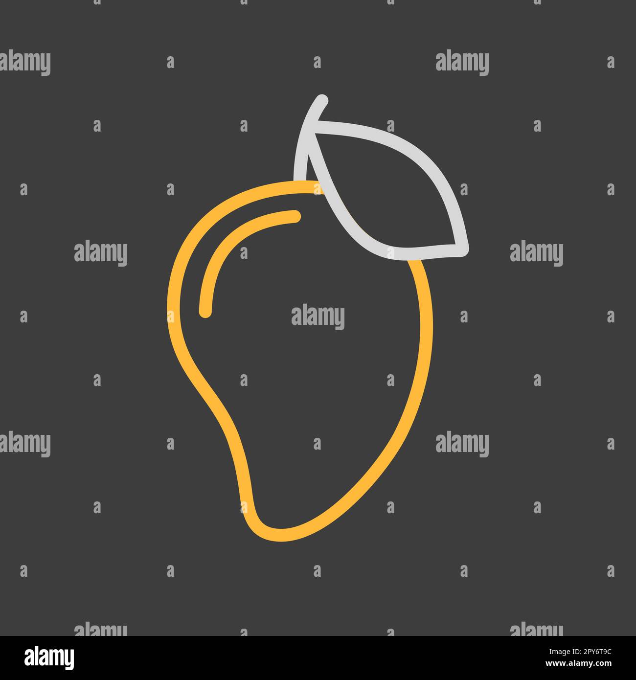 Mango tropical fruit vector on dark background icon. Graph symbol for ...