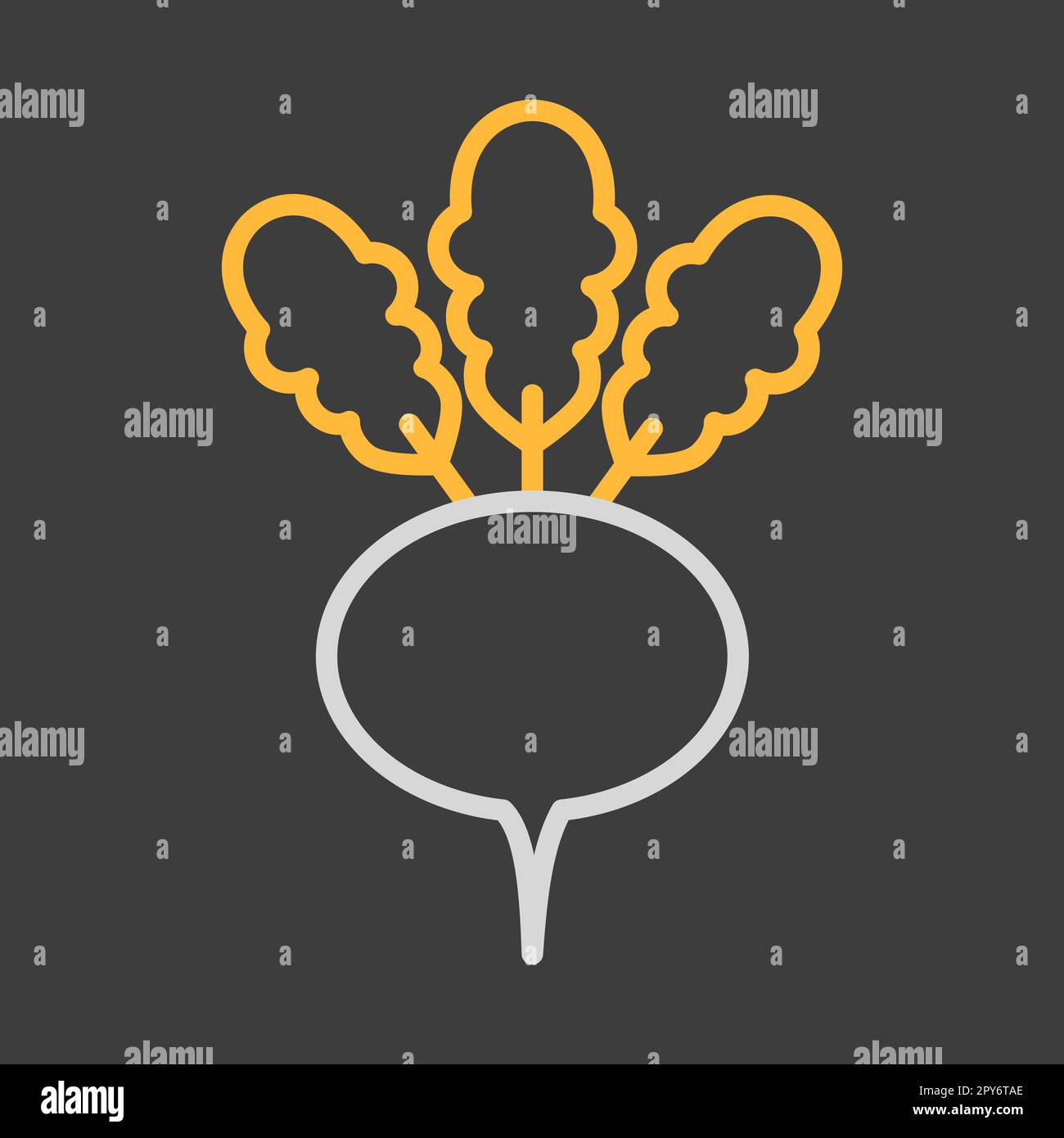 Turnip isolated design vector on dark background icon. Vegetable sign ...