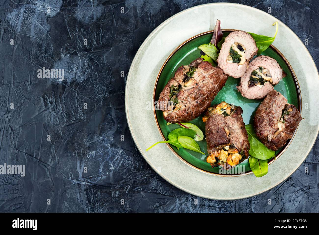 Delicious beef roll filled Stock Photo - Alamy