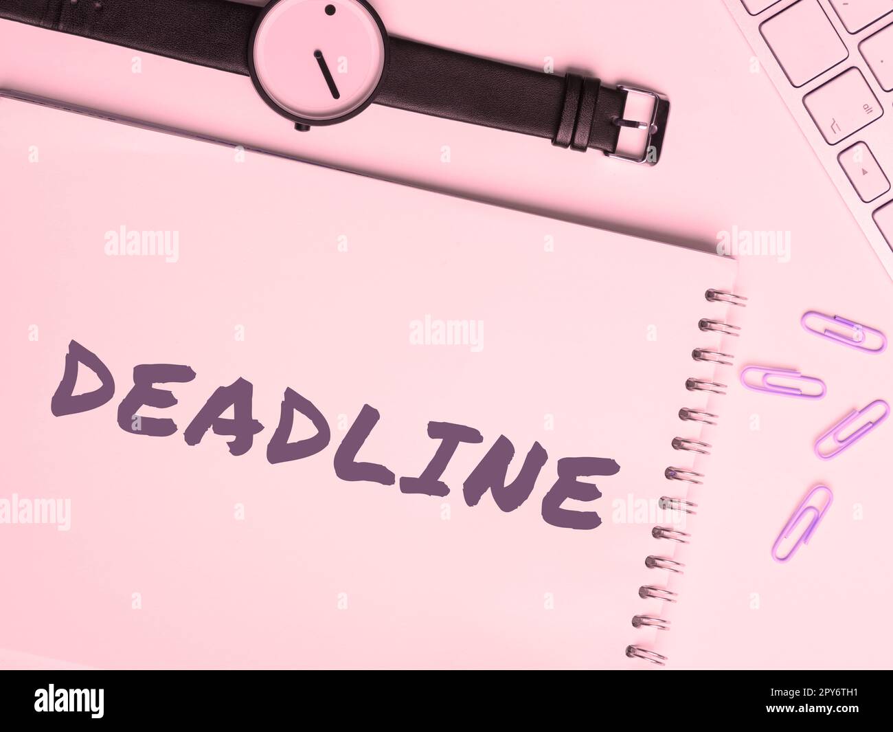 Sign displaying Deadline. Business overview Period of time by which ...