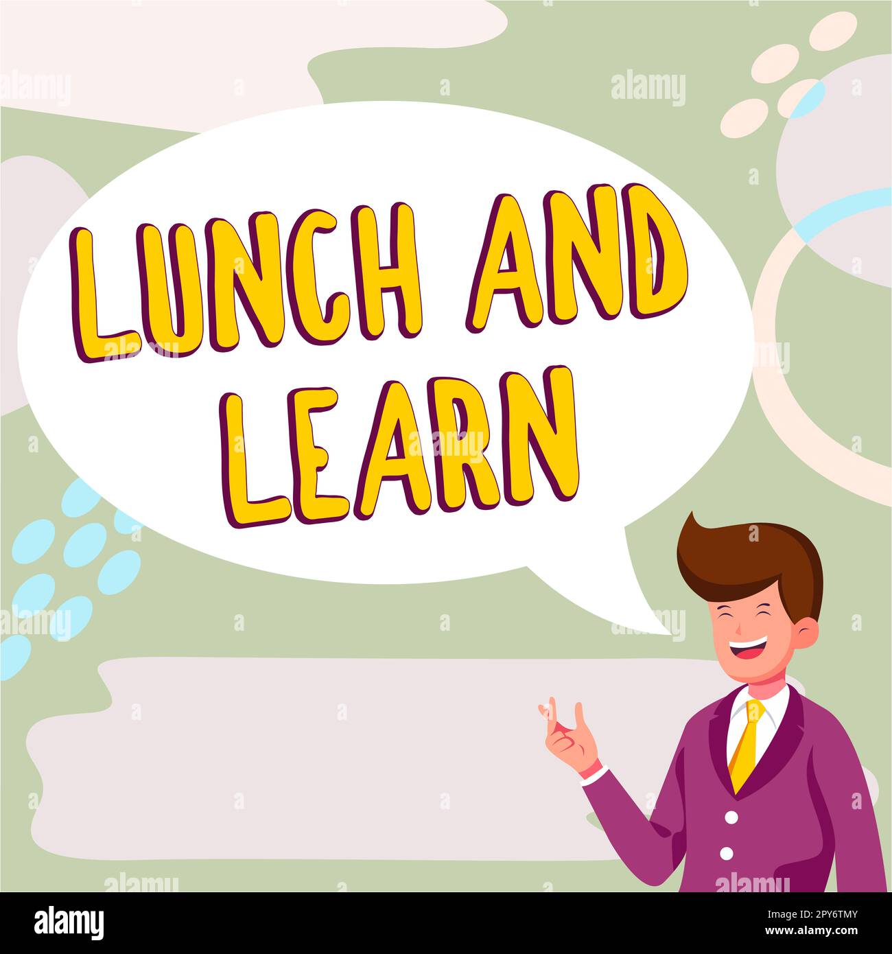 Text showing inspiration Lunch And Learn. Business showcase Have meal ...