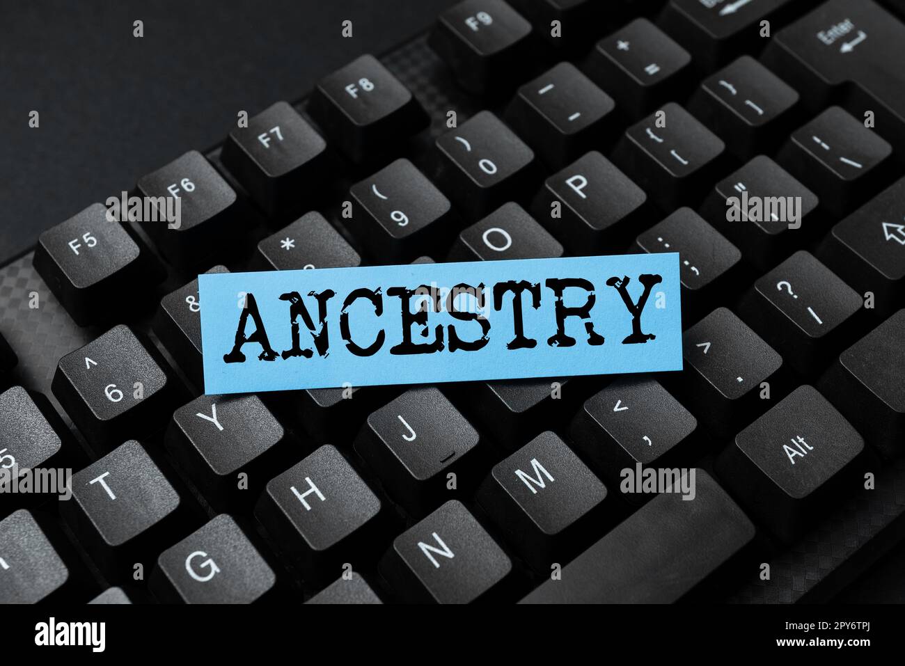 Writing displaying text Ancestry. Concept meaning the history or ...