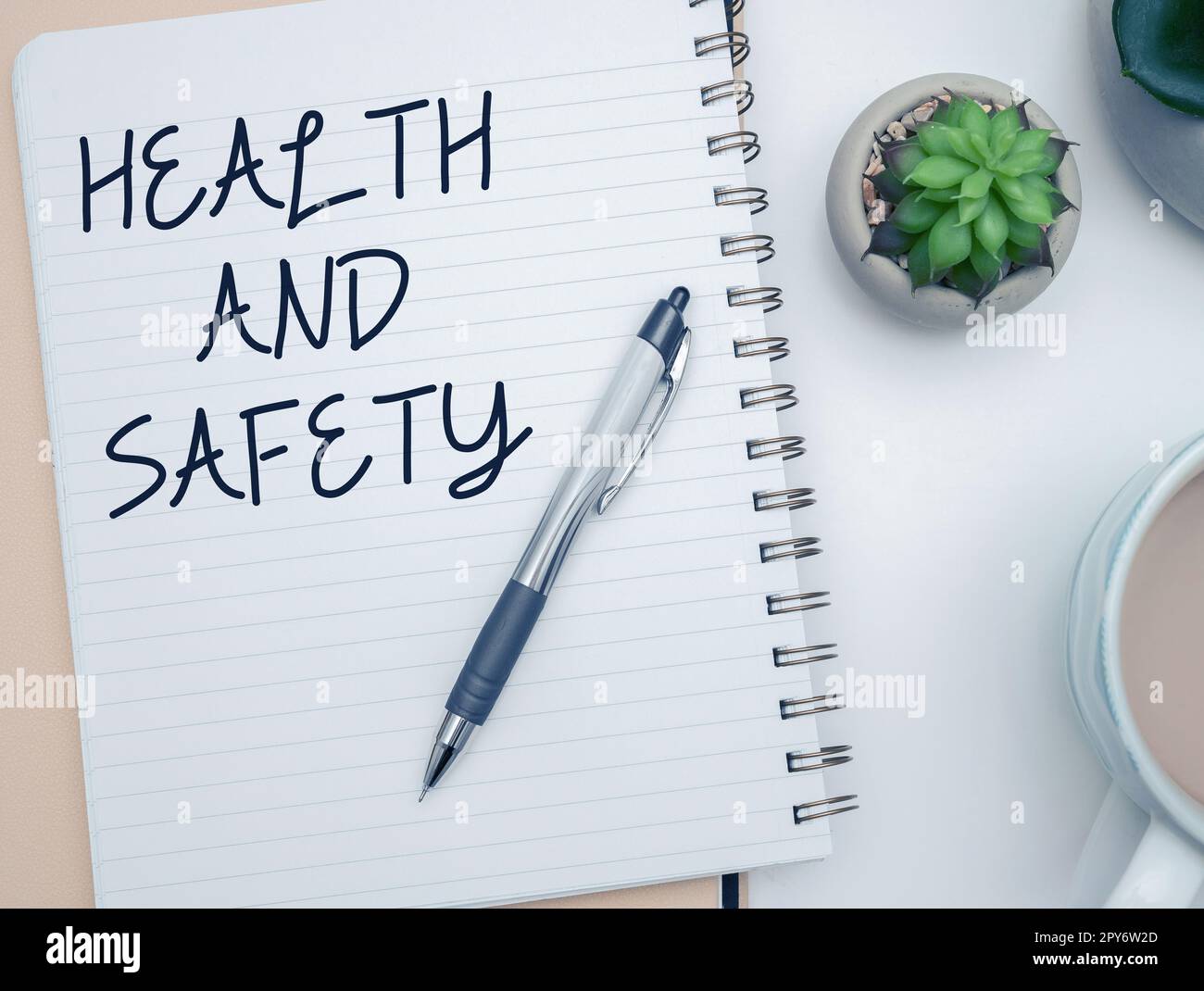 Sign displaying Health And Safety. Internet Concept Taking the ...