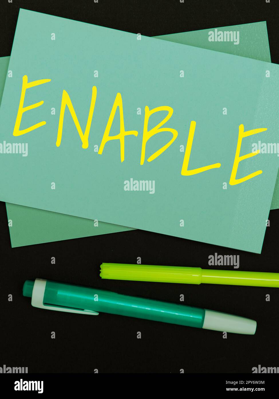 Text sign showing Enable. Business overview give someone or something ...