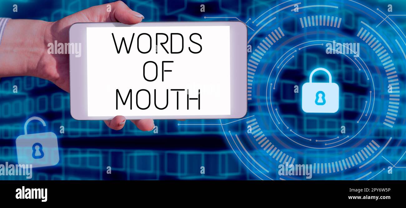 Inspiration showing sign Words Of Mouth. Internet Concept simple ...