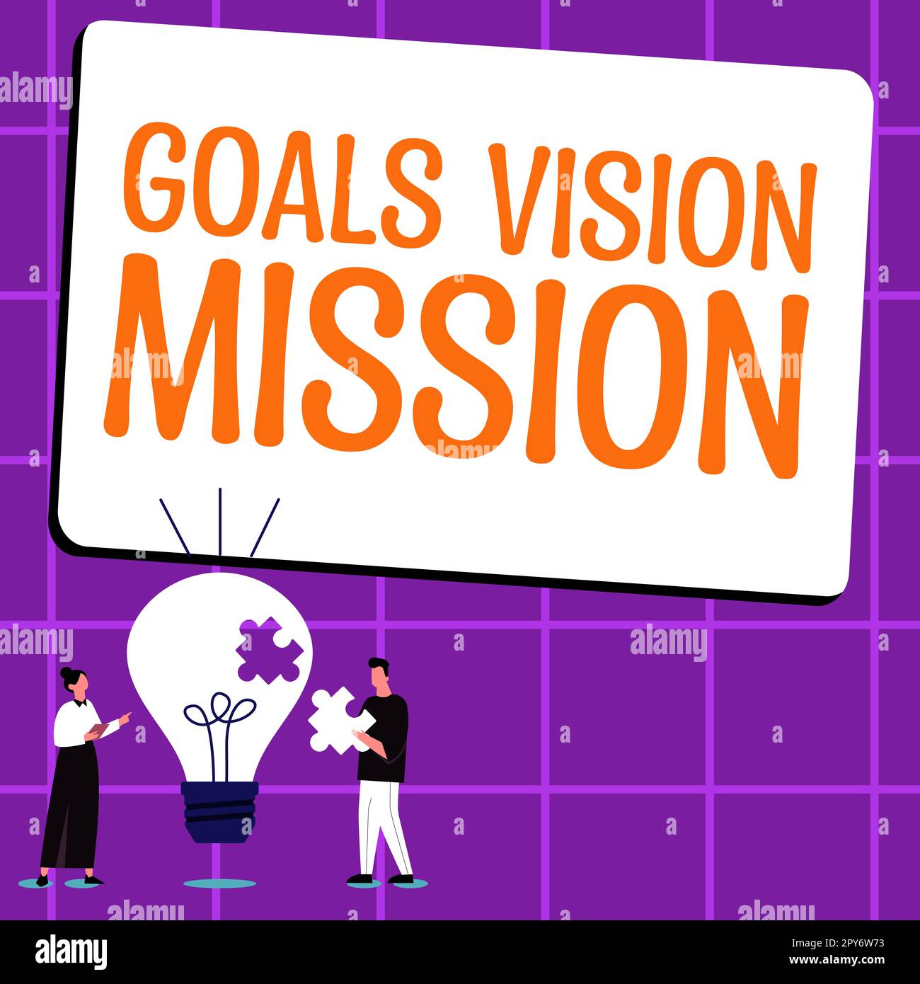 Conceptual caption Goals Vision Mission. Word for practical planning ...