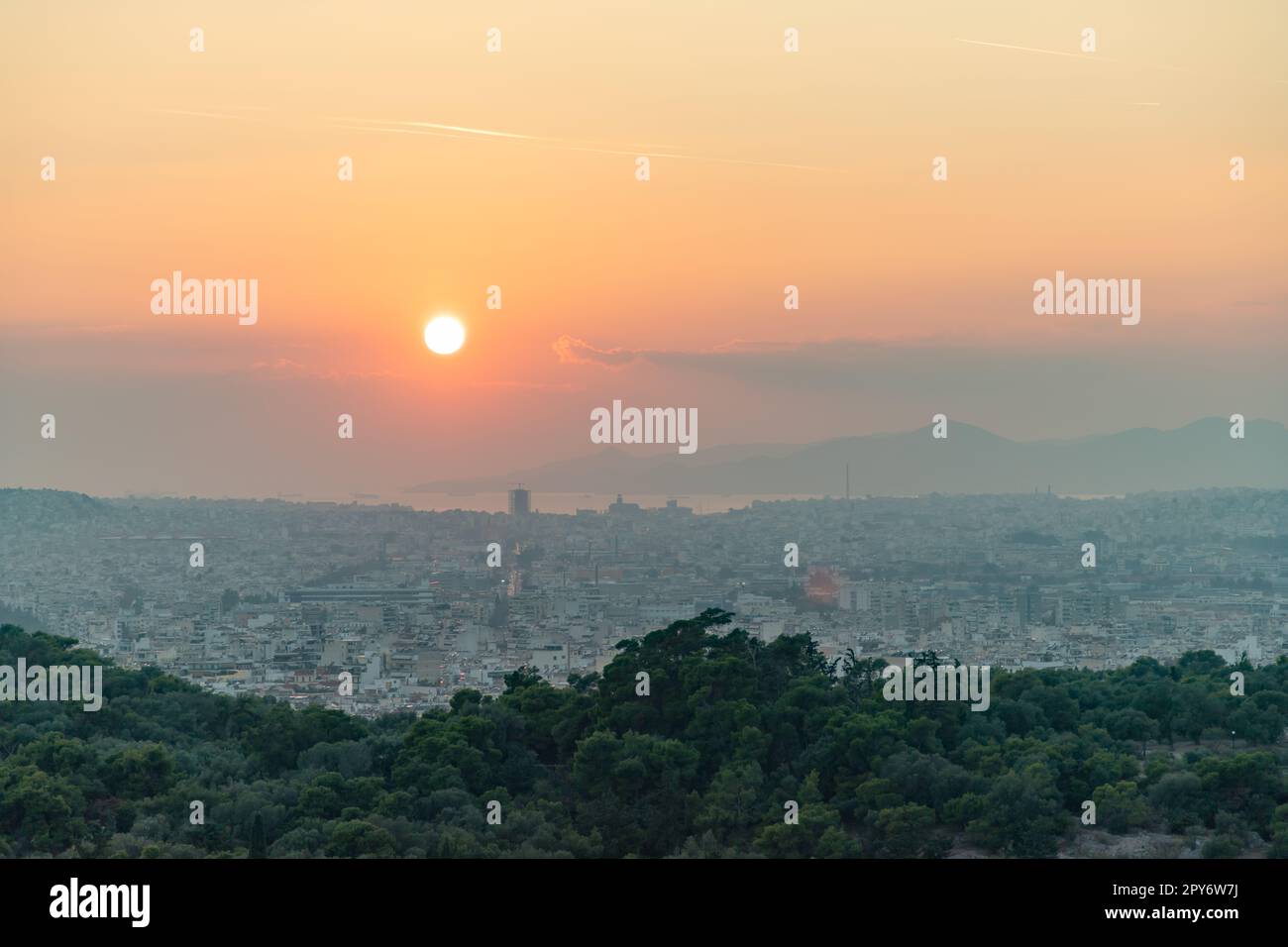 Athens at Sunset Stock Photo - Alamy